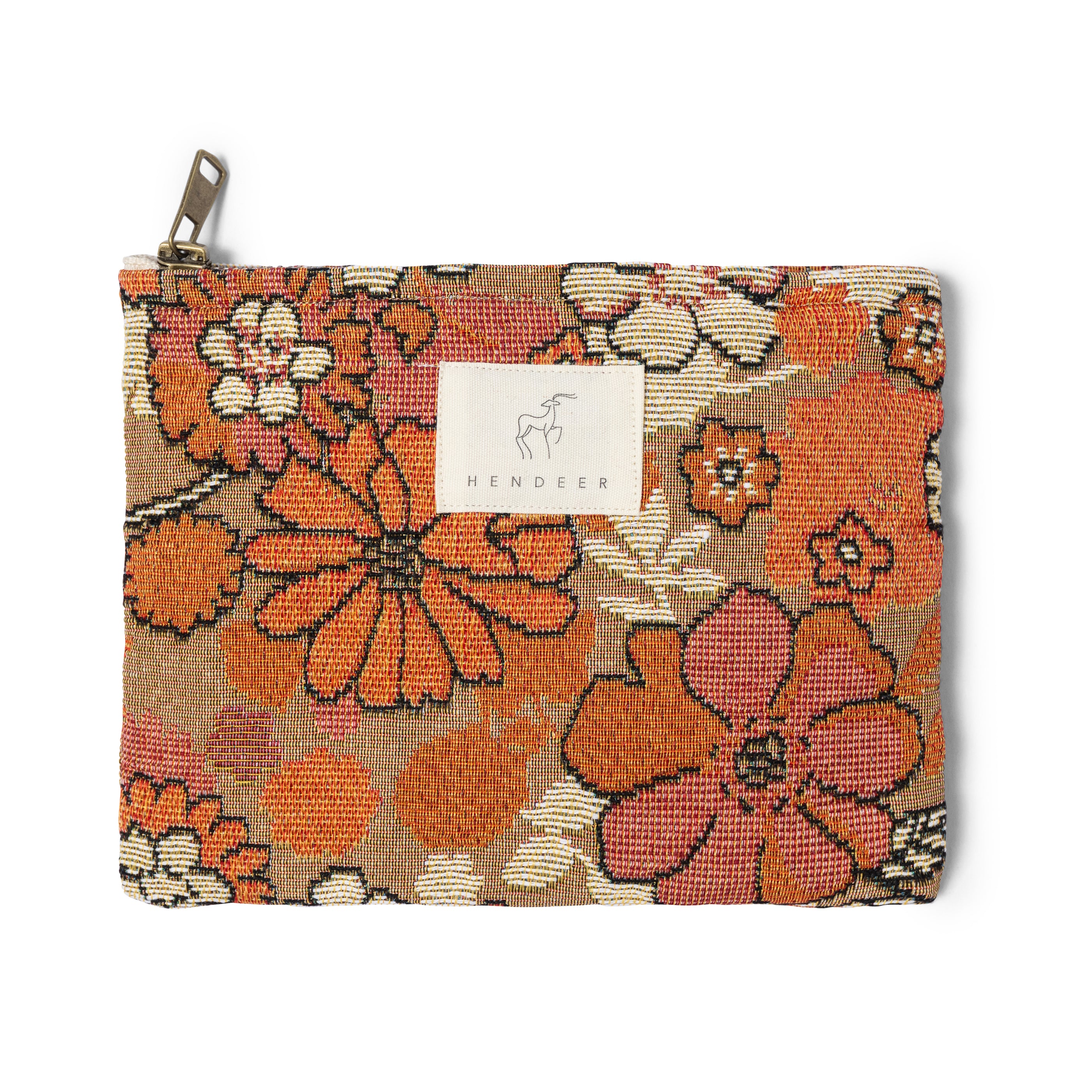 Penny Lane Weave Pouch: Chic Retro Floral Organizer | Hendeer