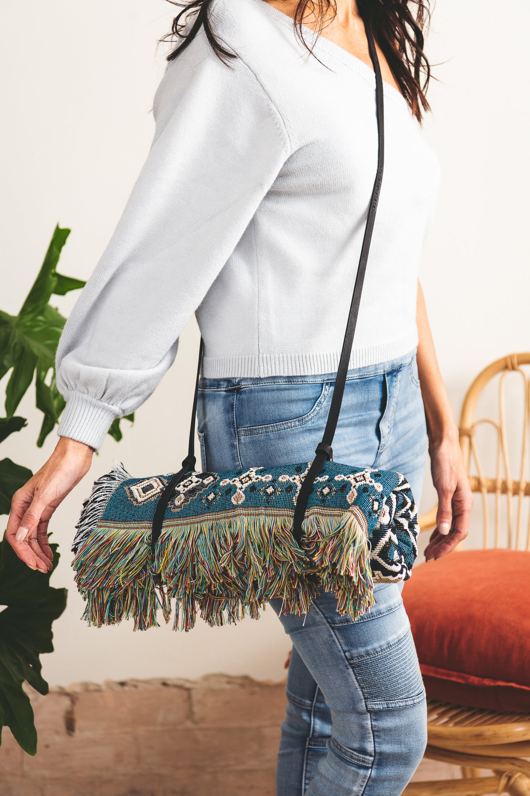 Let It Be' Woven Cotton Throw Rug Picnic Blanket – Hendeer